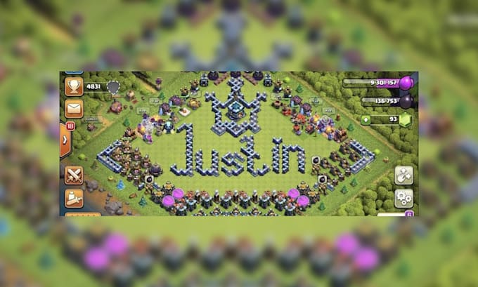 Write and design your name in clash of clans base using walls by ...