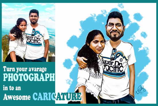 Draw caricature cartoon portrait of you by Manojde | Fiverr