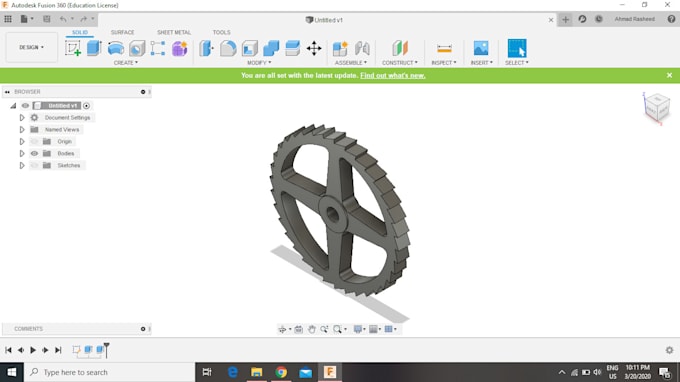 Create a 3d model of an object on fusion 360 or solidworks by ...