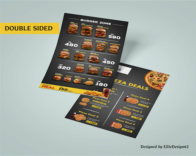 Design your menu with source file by Elitedesign62 | Fiverr