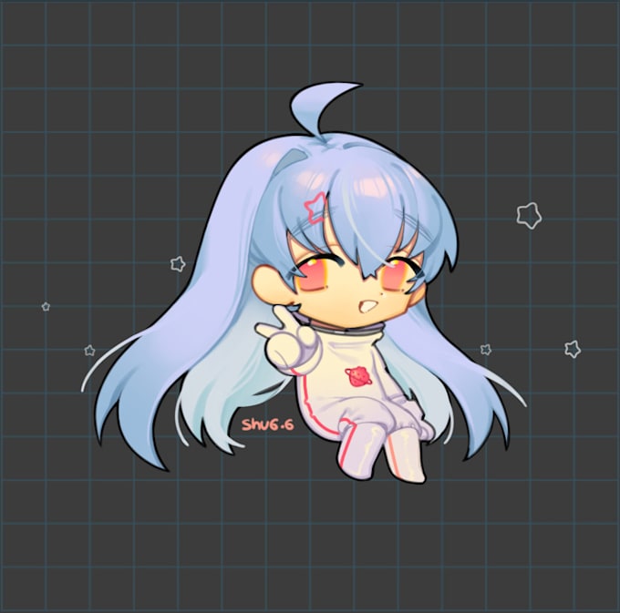 Create digital chibi illustrations in my style by Shuna6 | Fiverr