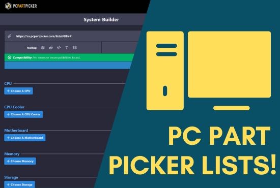 Make you a pc part picker list for gaming or productivity desktops by ...