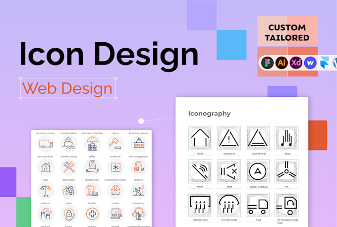 Design professional custom icons for your website by Sammhg | Fiverr