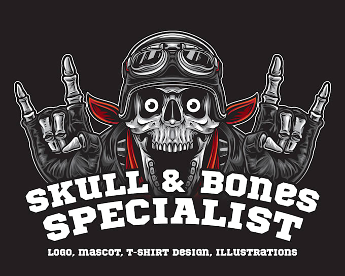 Create skull or skeleton graphic design by Skullprojects | Fiverr