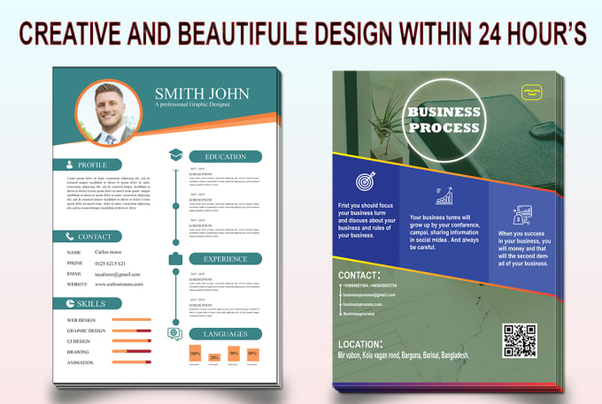 Provide professional resume, cv, flyer, and brochure by Nupur_begum ...