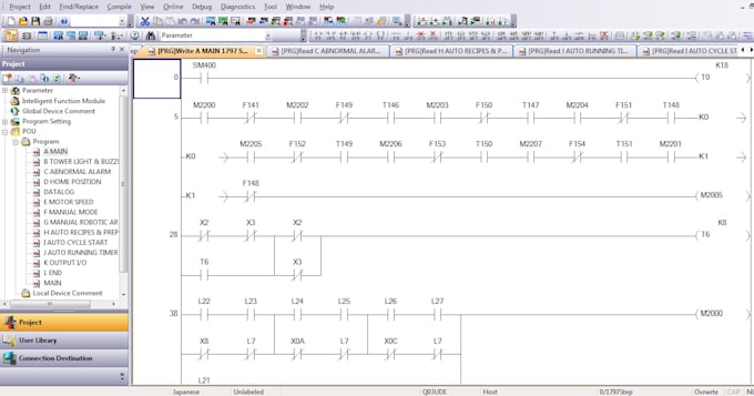 Mitsubishi plc ladder diagram touch screen design by Louis_tan | Fiverr