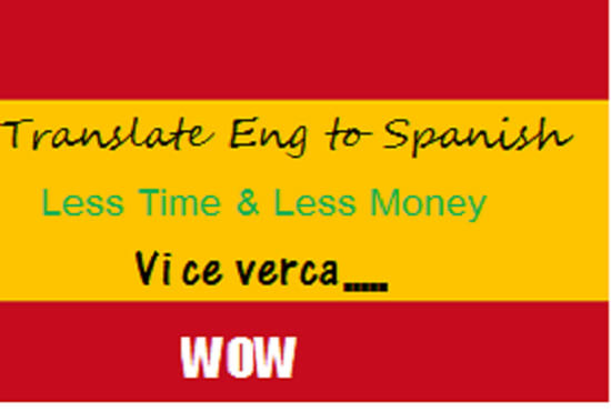 Do Accurate Translation Of English To Spanish And Vice Versa By