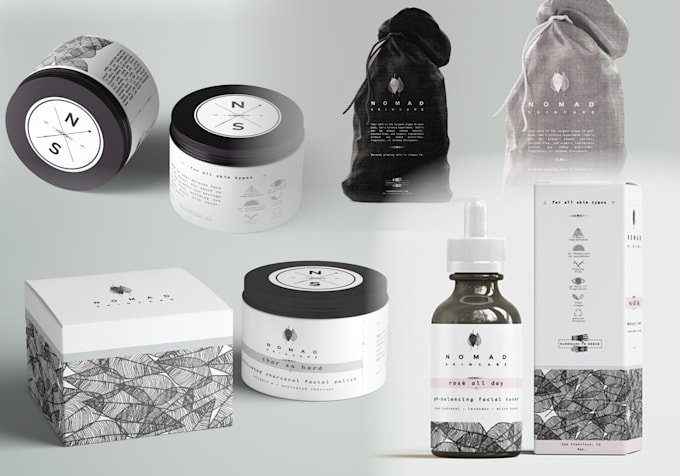 Create a minimalist and clean packaging box or label design by ...