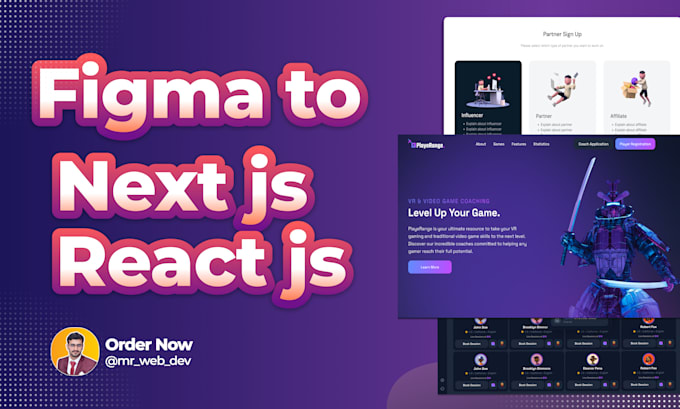 Convert figma to next js react js responsive web design including ...