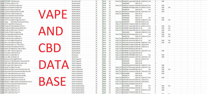 Provide vape shop, smoke shop, cbd database by Richgang01 | Fiverr