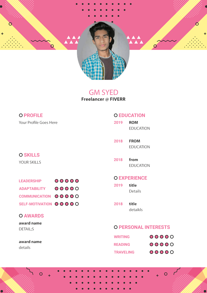 Create eye catching cv resume by Gmsyed | Fiverr