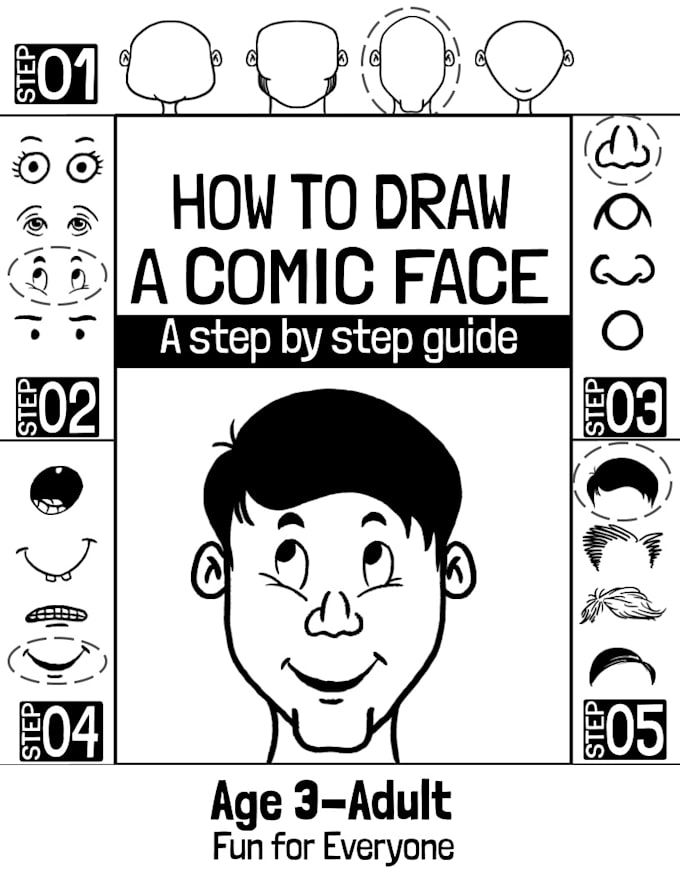 Give you a how to draw a comic face booklet by Muricedmiller | Fiverr