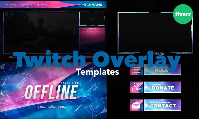Create twitch logo, overlays, banners for your stream by Jrantonio | Fiverr