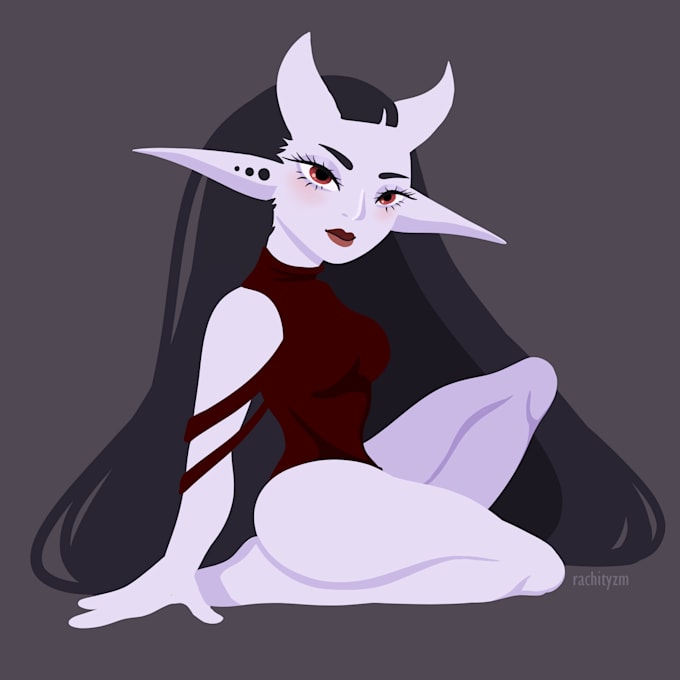 how to draw cute demon