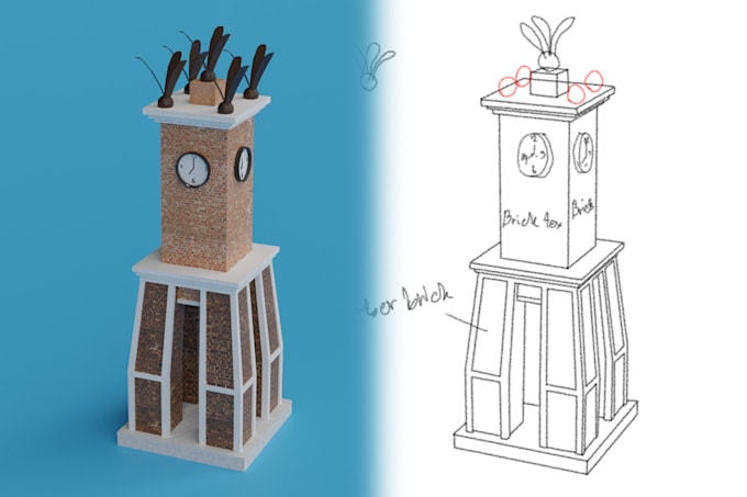 Create 3d model from your sketch with blender by Komkitpasri | Fiverr