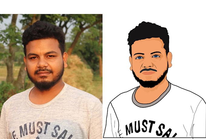 Make a vector portrait from your photo by Murshedkoli | Fiverr