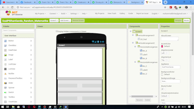 Create android app in app inventor multiple choices by Bintartech | Fiverr