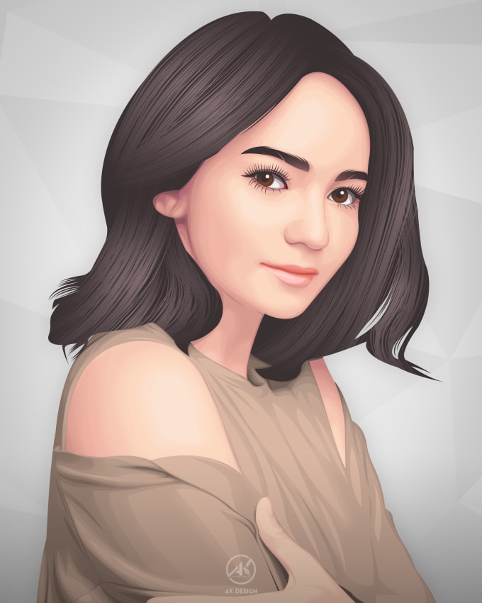 Draw a realistic vector portrait from your face by Ak_designstudio | Fiverr