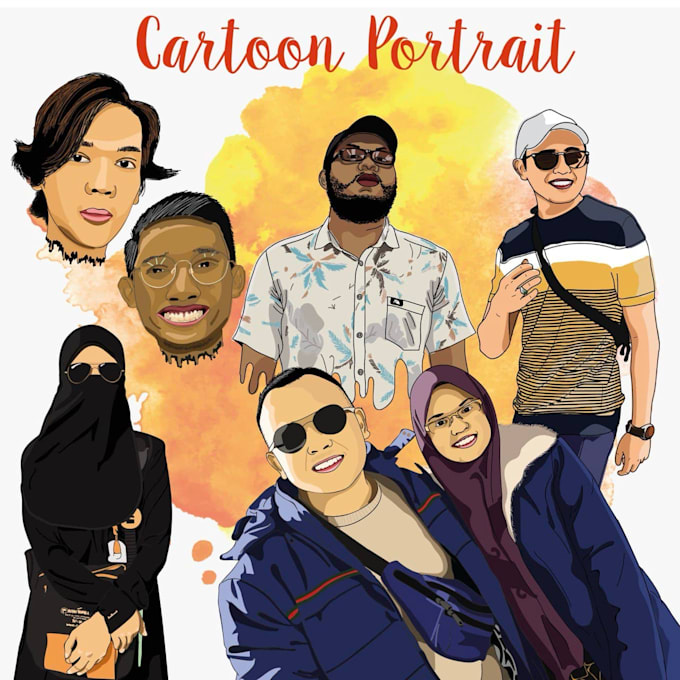 Illustrate your portrait photo into cartoon art by Artbytz_ | Fiverr