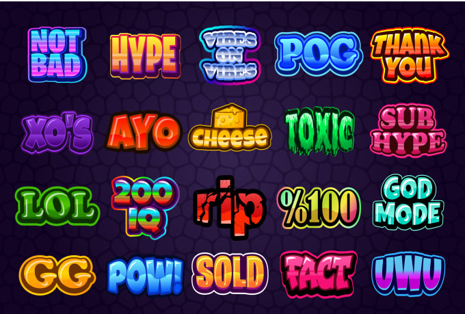 Create twitch text emotes by Penny69 | Fiverr Create twitch text emotes by Penny69 | Fiverr