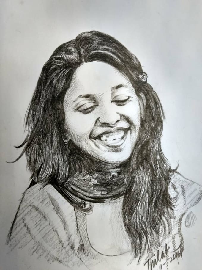 Sketch your photo to realistic pencil drawing by Envisionthilak | Fiverr