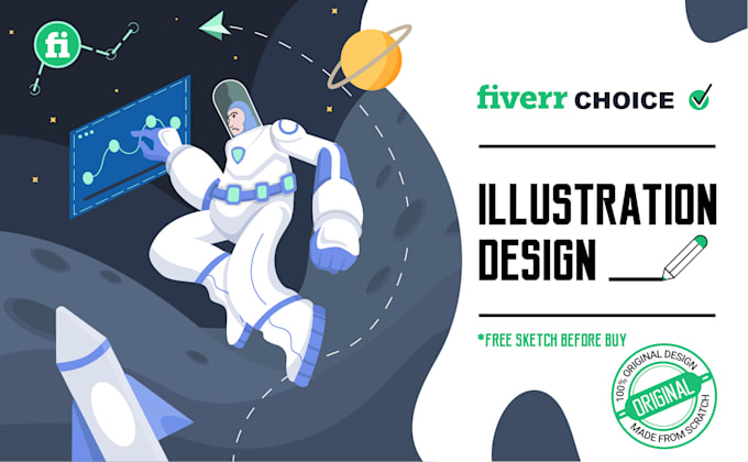 Draw custom modern illustration for ui website or mobile app by ...