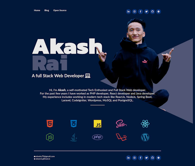 Design responsive dynamic portfolio by Akasrai | Fiverr