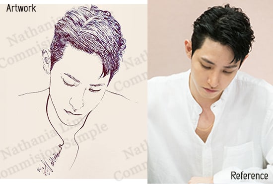 Draw you minimalist, edgy portraits with ink by Nathania_lim | Fiverr