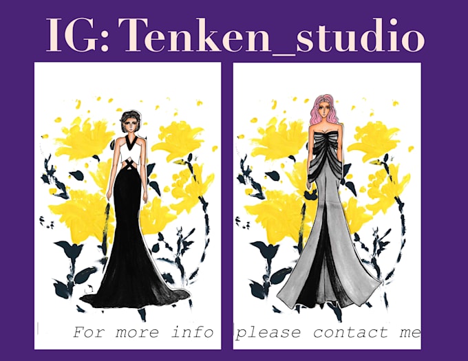 Draw fashion illustration in watercolor or copic color by Tenken_studio ...