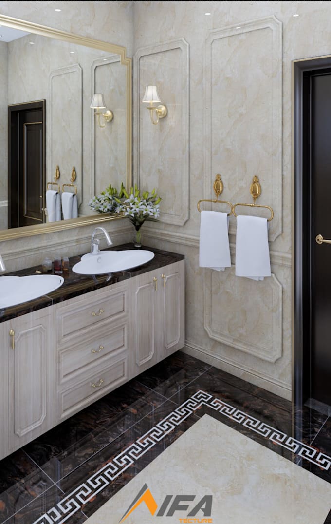 Design and render 3d interior for your bathroom by Mhn2000 | Fiverr