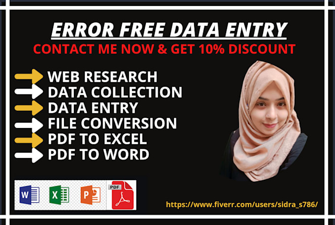 Do error free data entry and pdf conversion to word excel by Sidra_s786 ...