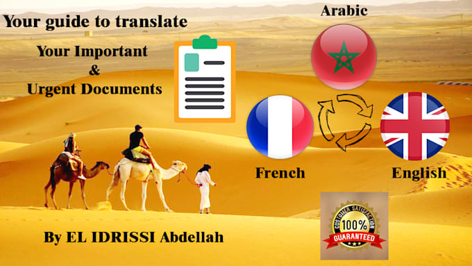 Manually provide you with perfect english to french and arabic ...