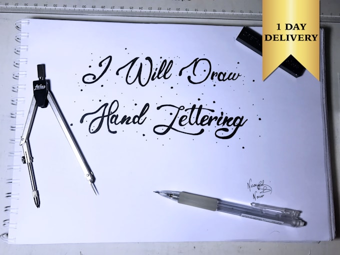 Draw hand lettering with any font you want by Naoufalnouar | Fiverr