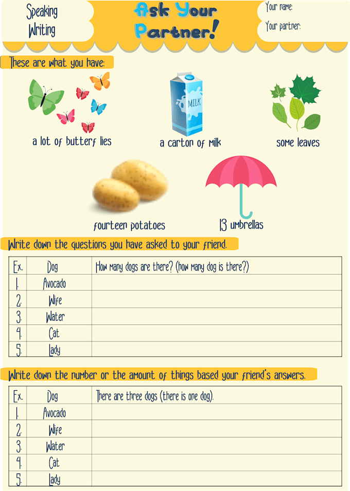 Create english lesson worksheets and flashcards by Englizier | Fiverr