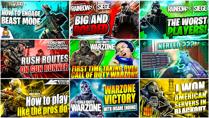 Do unique and high quality gaming youtube thumbnail by Pew_design | Fiverr