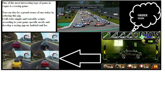 Develop a racing game app on android and ios by Jamesclever | Fiverr