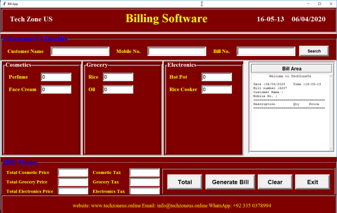 Program Python Projects To Submit In Exams Grocery Restaurant Billing