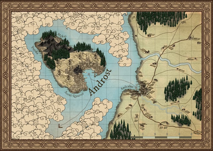 Make a fictional map for your world by Rudolfarchitect | Fiverr