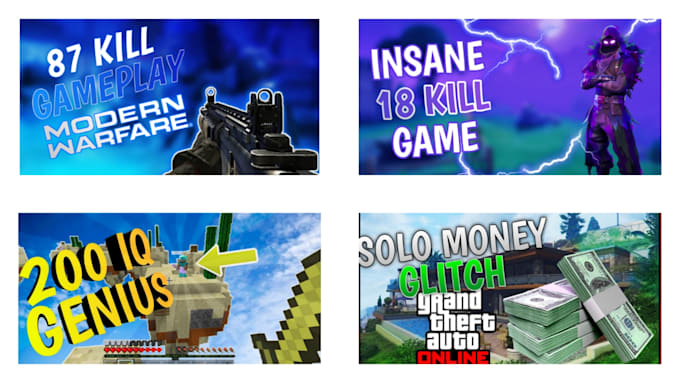 Create eye catching gaming thumbnail in less than 1 hour by Elmox_ | Fiverr