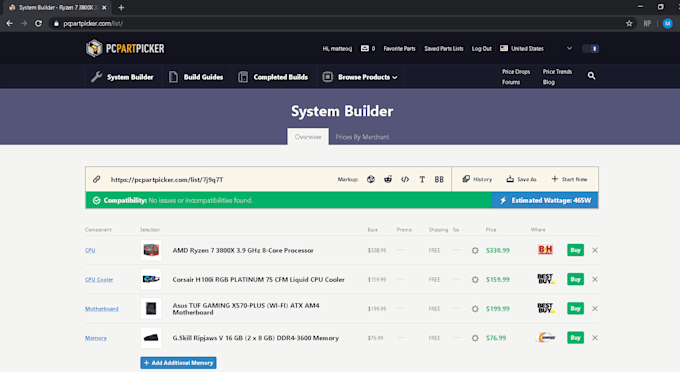 Create a pc list for your budget and needs by Matteodesisto | Fiverr