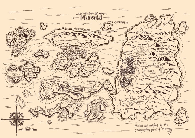 Draw a map real or fictional in a variety of styles by Sonofhan | Fiverr