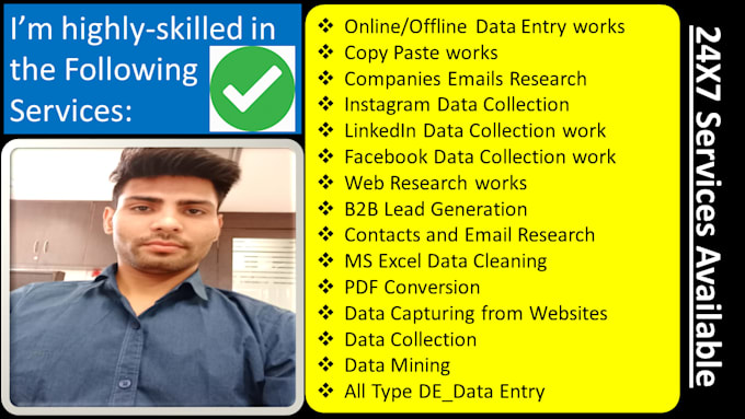 Do perfect data entry, admin support and web research work by ...