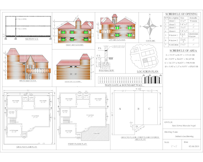 Create 2 d,3 d floor plan,front elevation,section plan by Jawadnaqvi12 ...