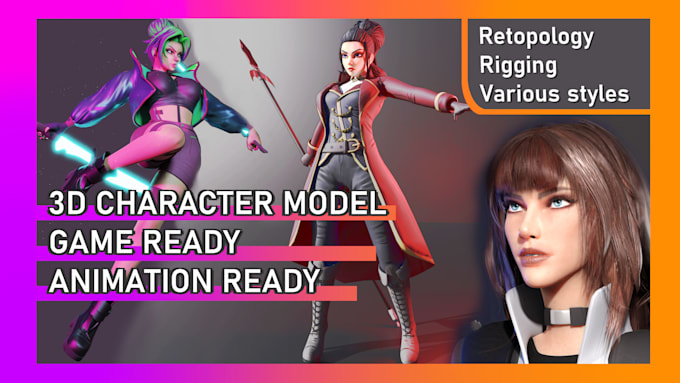 Make professional 3d character models for games or animation by Kahrii ...