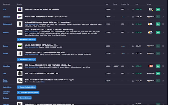 Ill can make a pcpartpicker list for you by Jackbailey04 | Fiverr