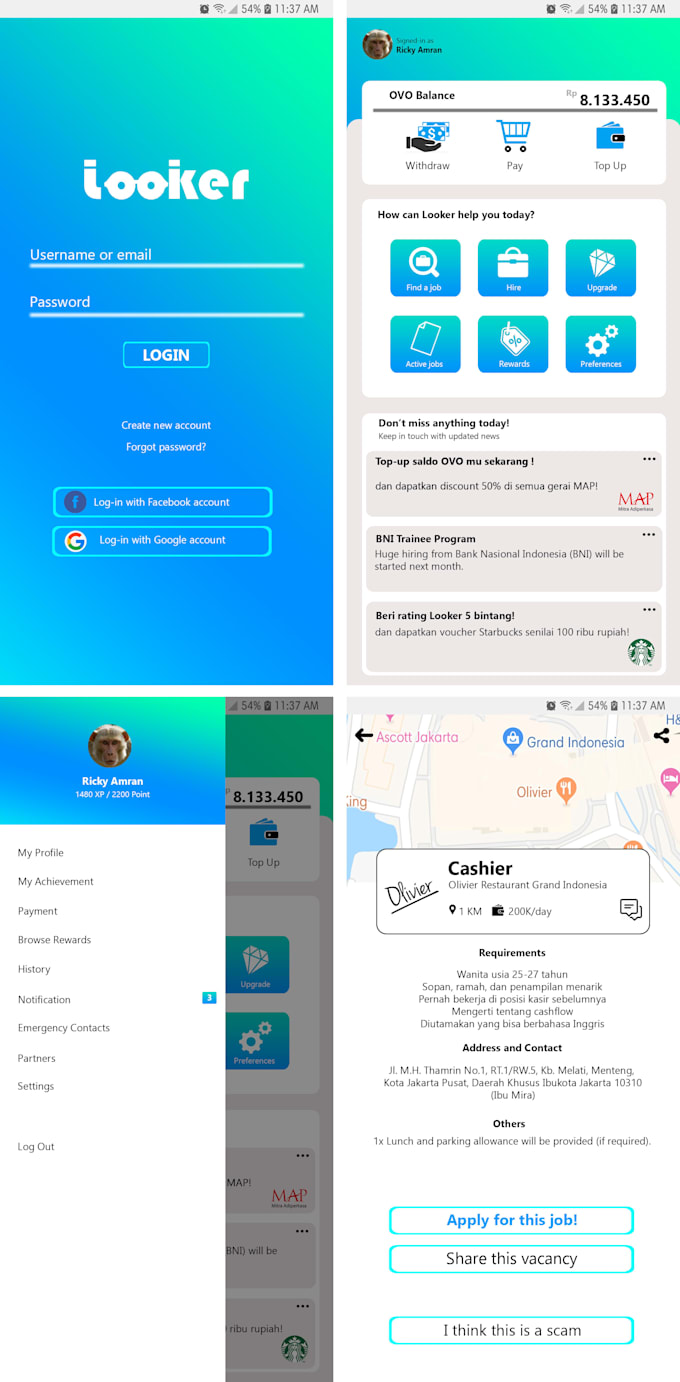 Create user interface design for mobile application by Rjonas34 | Fiverr