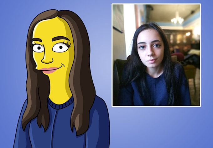 Draw a portrait a yellow cartoon style by Olgahuk | Fiverr