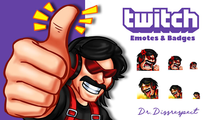 Create high quality painting emotes, badges, sticker for kick, twitch ...