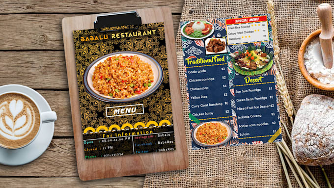 Design a menu with a unique batik style by Rachmad21 | Fiverr