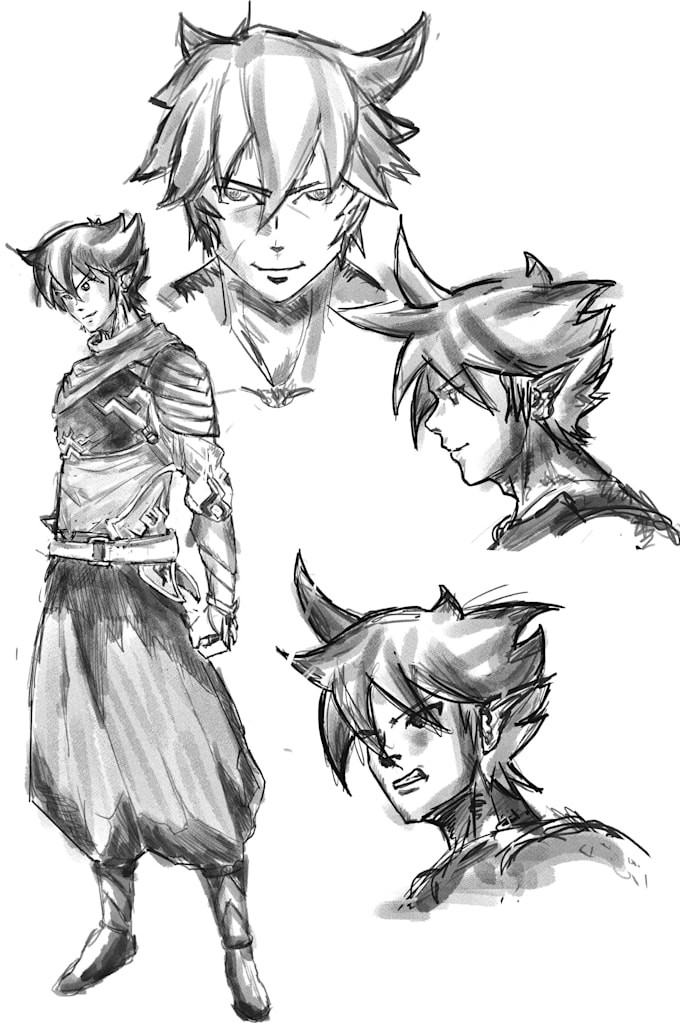 Draw character sheet design or concept art by Oktow88 | Fiverr